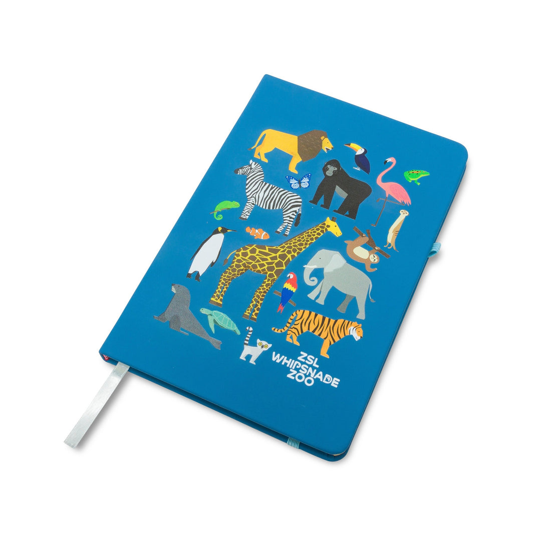 Zoo Animals Hardcover Notebook, A5 Blue | ZSL Shop